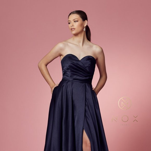 Nox | Dresses | New Long Off The Shoulder Sleeveless Aline Dress With Surplice Bodice Nx R36 ...
